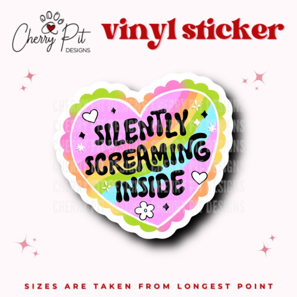 Silently Screaming Inside Vinyl Sticker – Cherry Pit Designs